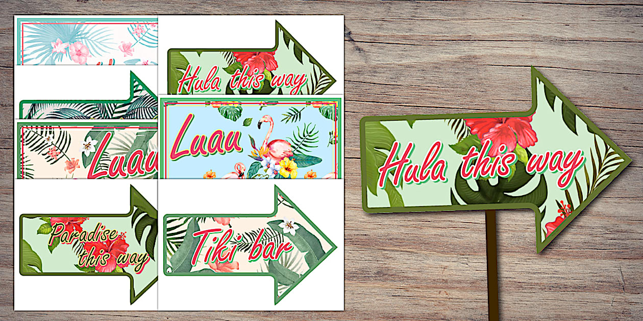 Luau Printable Signs | Twinkl Party