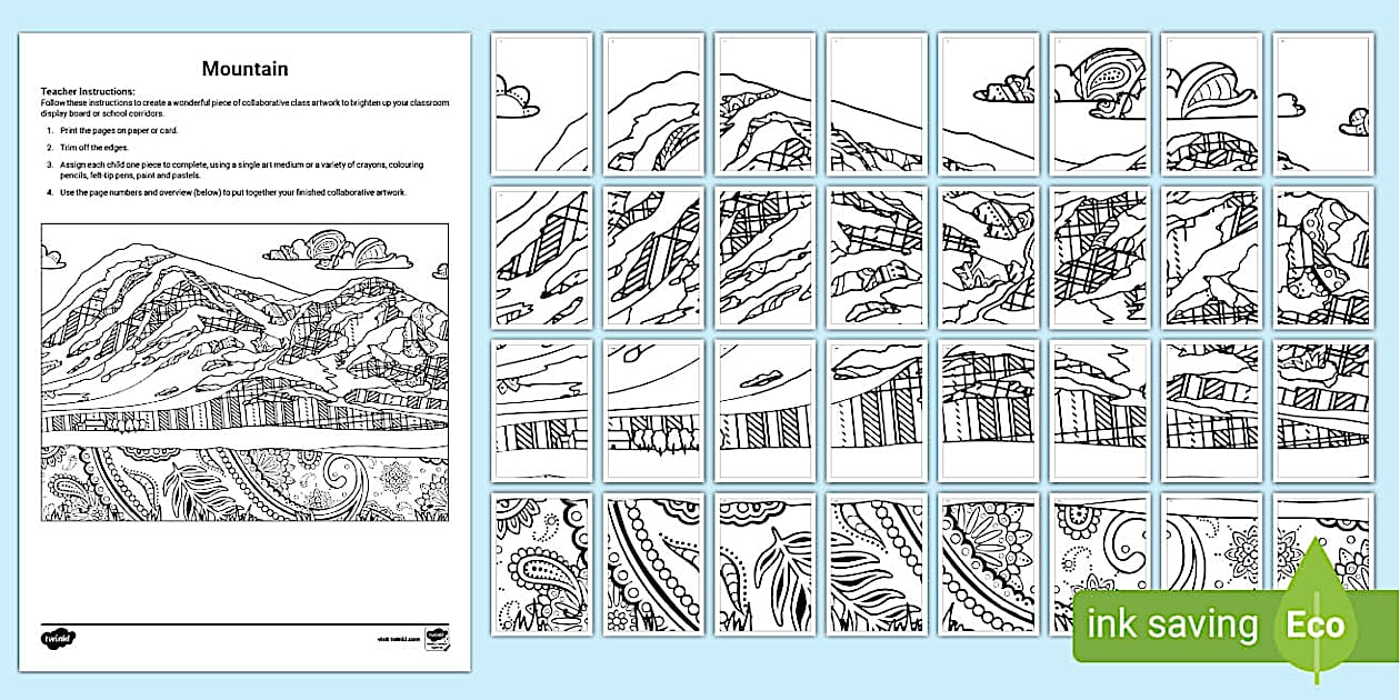 Mountain Mindfulness Collaborative Colouring Activity Pack