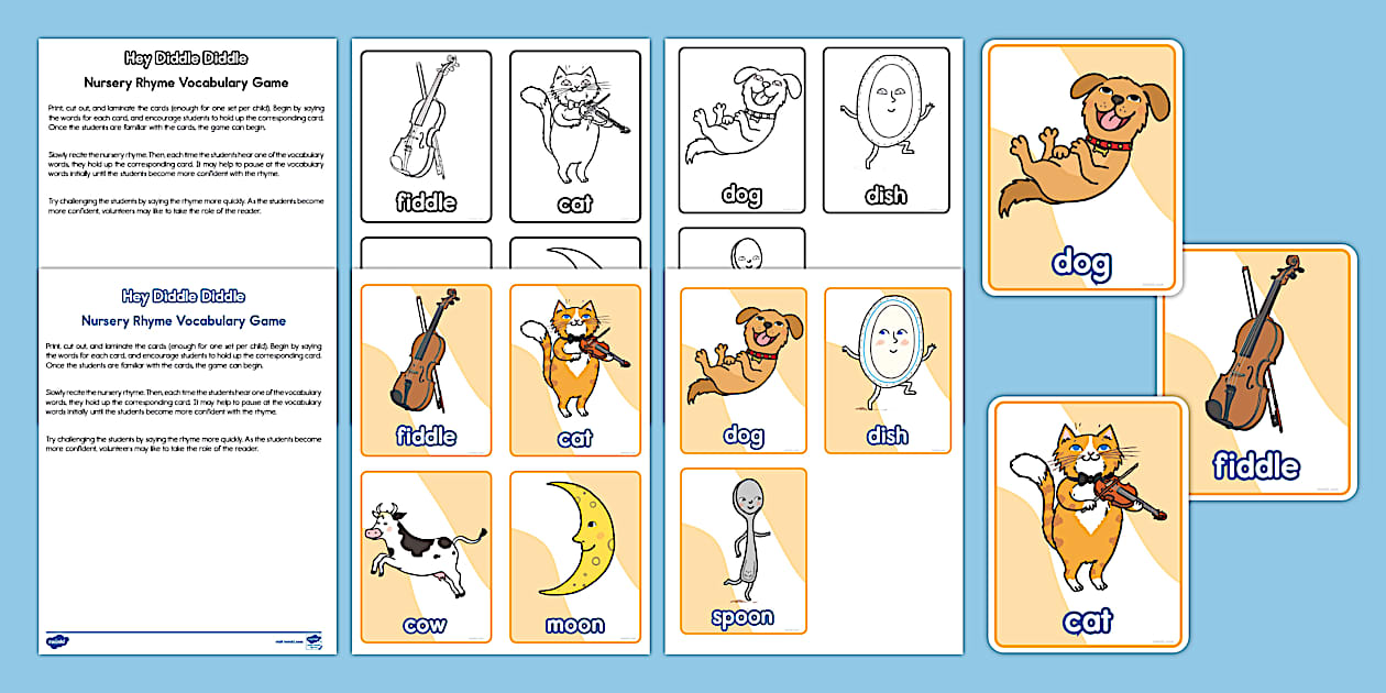 Hey Diddle Diddle Vocabulary Game (teacher made) - Twinkl