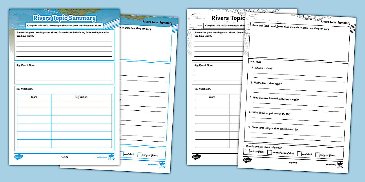 Rivers Topic Summary (Teacher-Made) - Twinkl