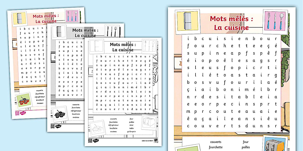 Mots mêlés : La cuisine