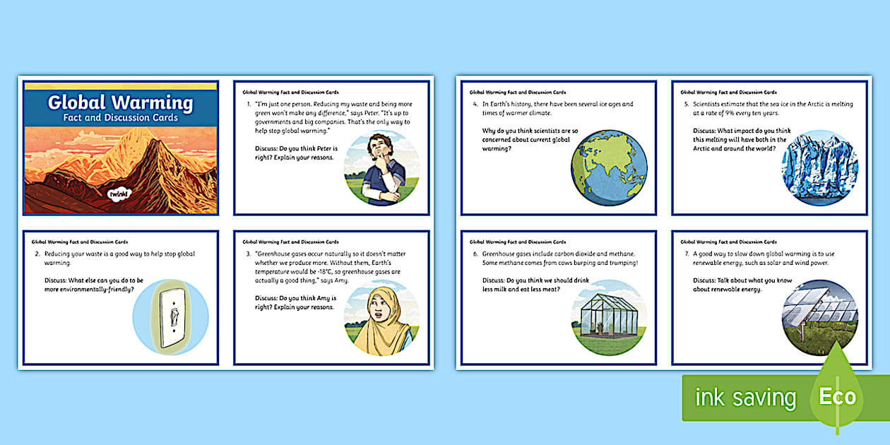 LKS2 Global Warming Fact and Discussion Cards (teacher made)