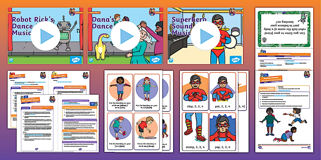 Pre-phase 2 pack: Level 1-2, Week 4, Day 3 of Twinkl Phonics; Oral Blending