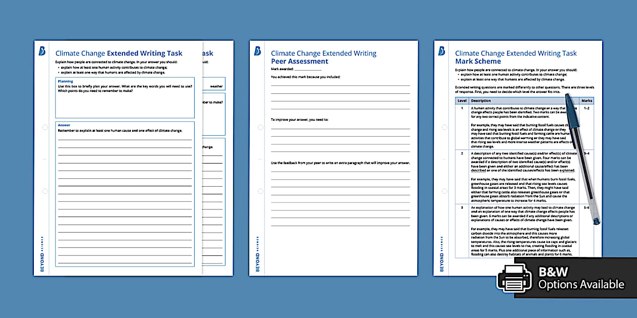 Climate Change Extended Writing | KS3 Chemistry | Beyond