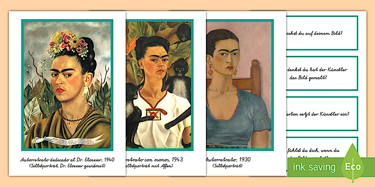 Frida Kahlo Gemälde Poster für die Klassenraumgestaltung