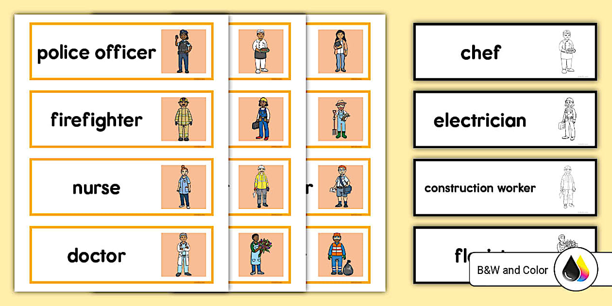 Jobs in the Community Word Cards (Teacher-Made) - Twinkl