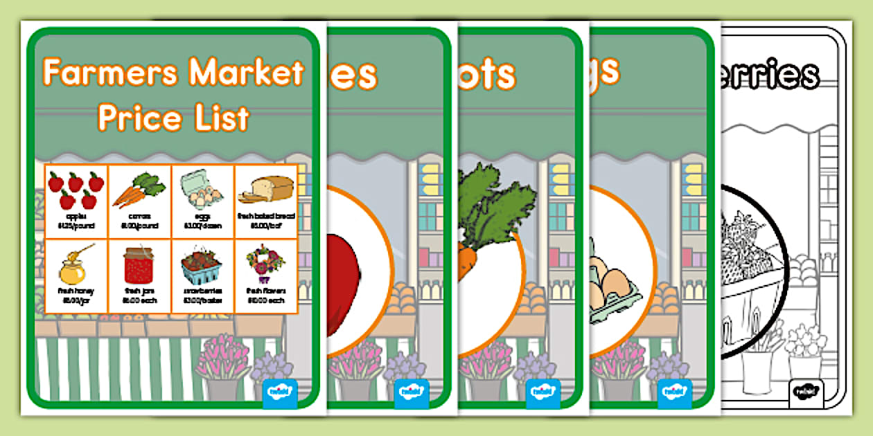 Farmer's Market Dramatic Play Price List Posters - Twinkl