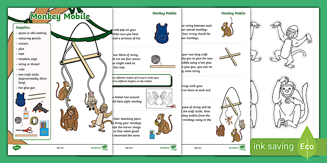 Monkey Mobile Craft