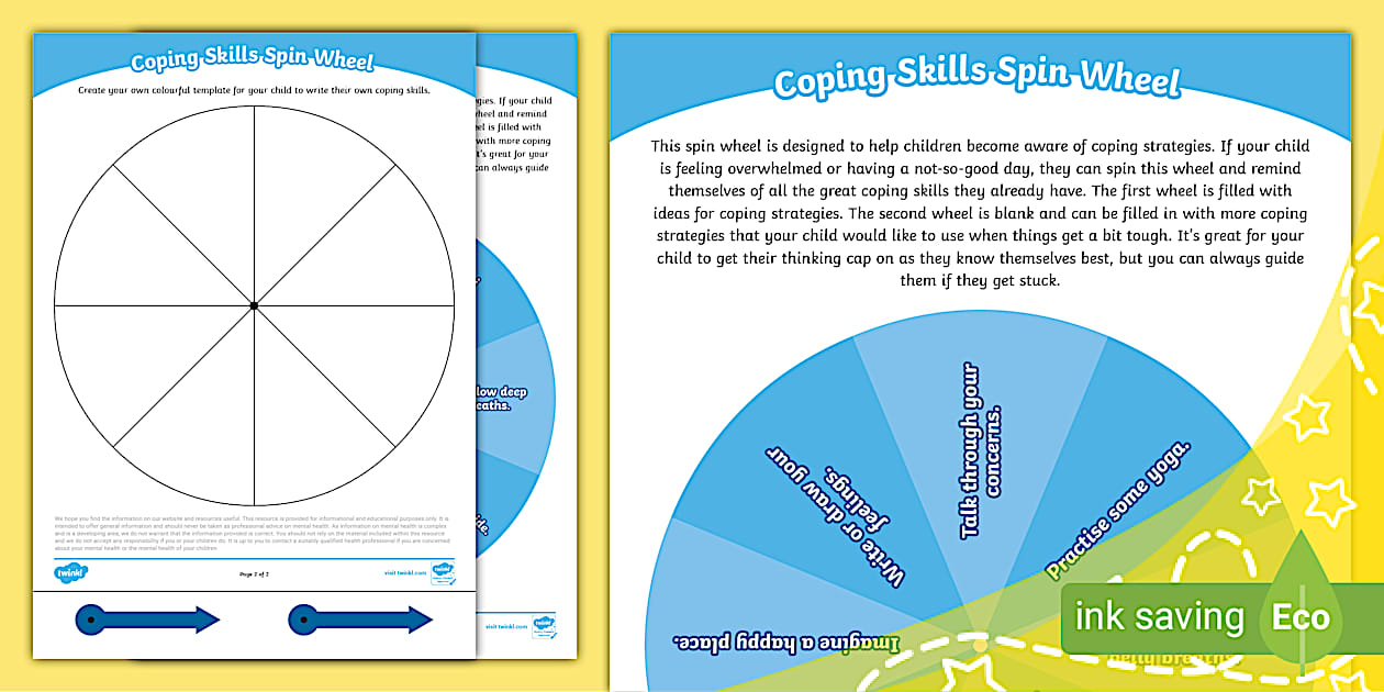 Coping Skills Spin Wheel (teacher made) - Twinkl