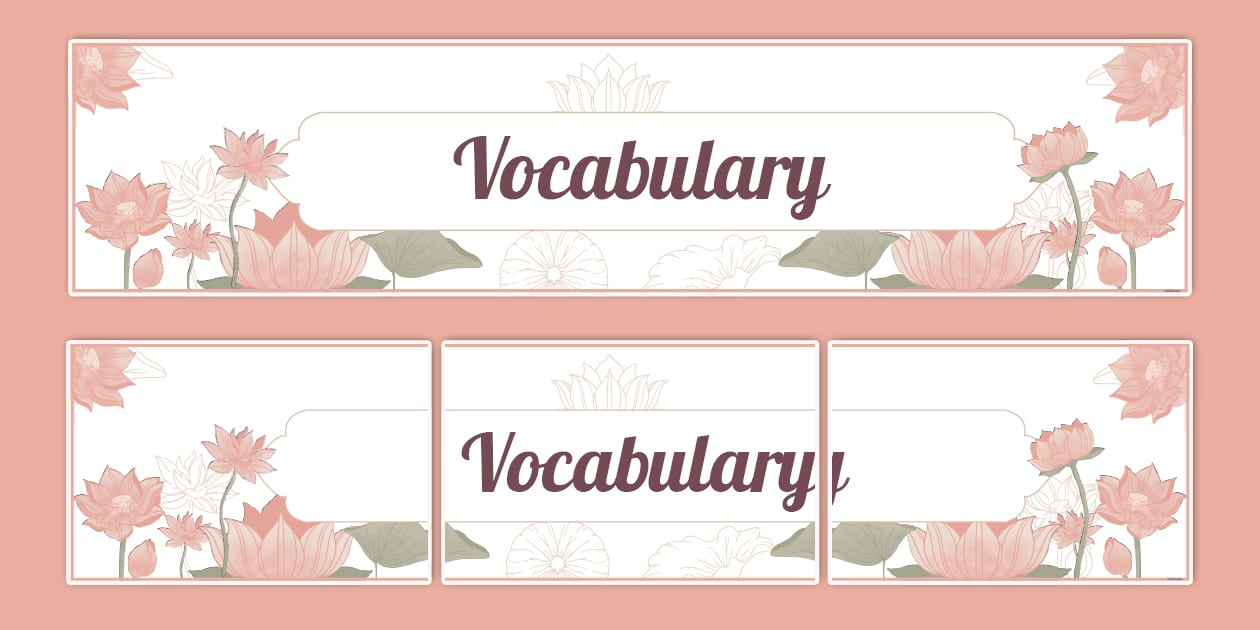 Lotus-Themed Class Vocabulary Display Banner (teacher made)
