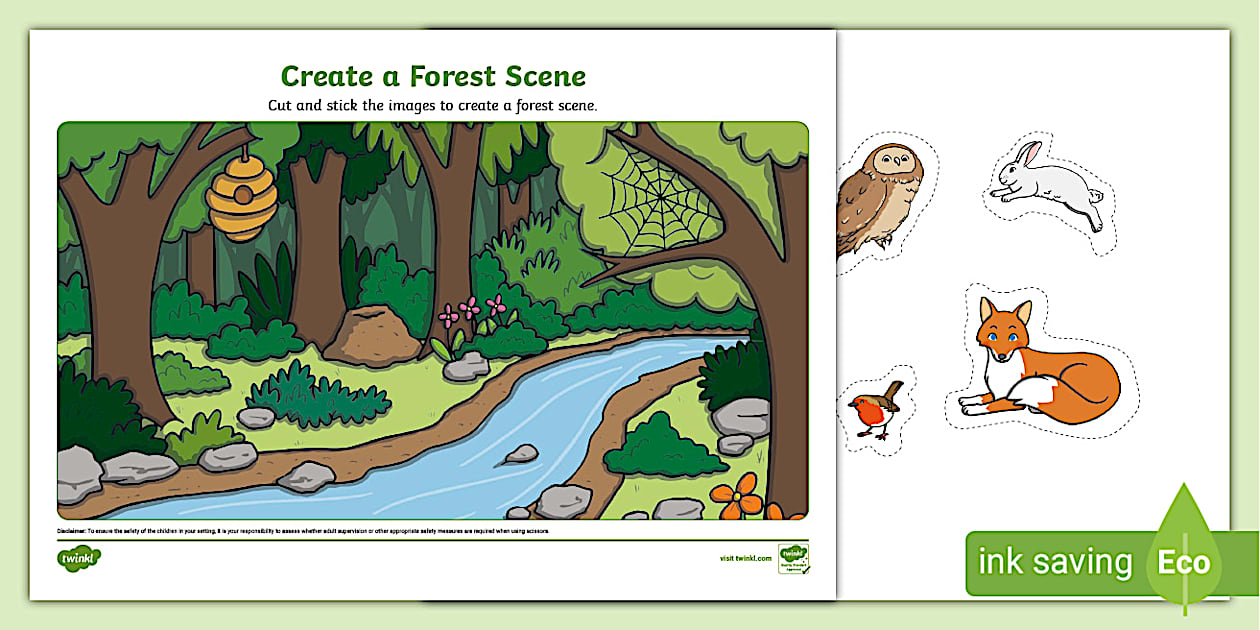 Woodland Animal Cut and Stick Activity (teacher made)
