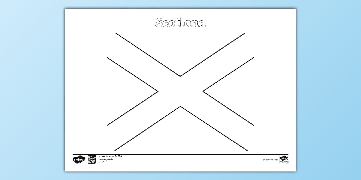 Printable Flags of Scotland - Colouring Page (teacher made)