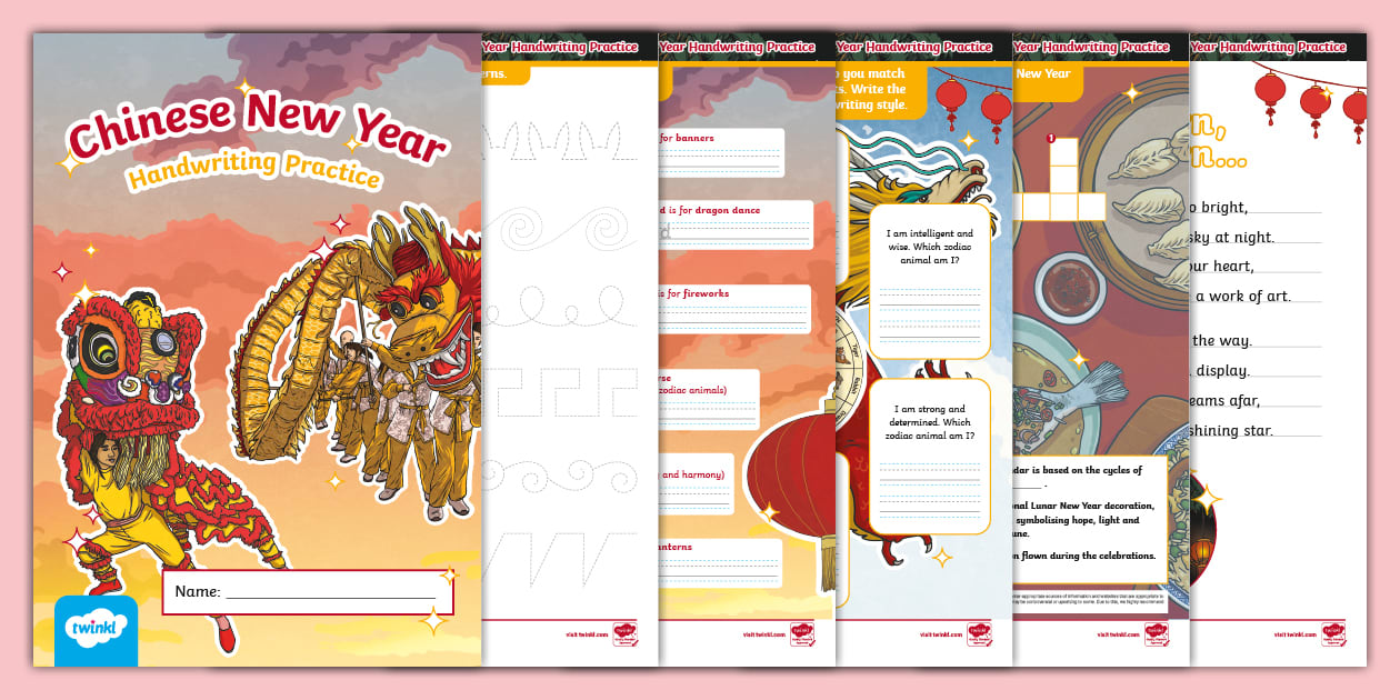 Chinese New Year Handwriting Practice Booklet
