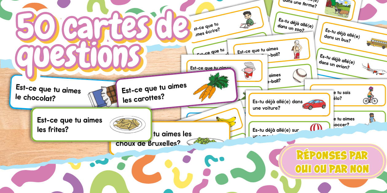 50 cartes de questions : Oui ou non? - Twinkl