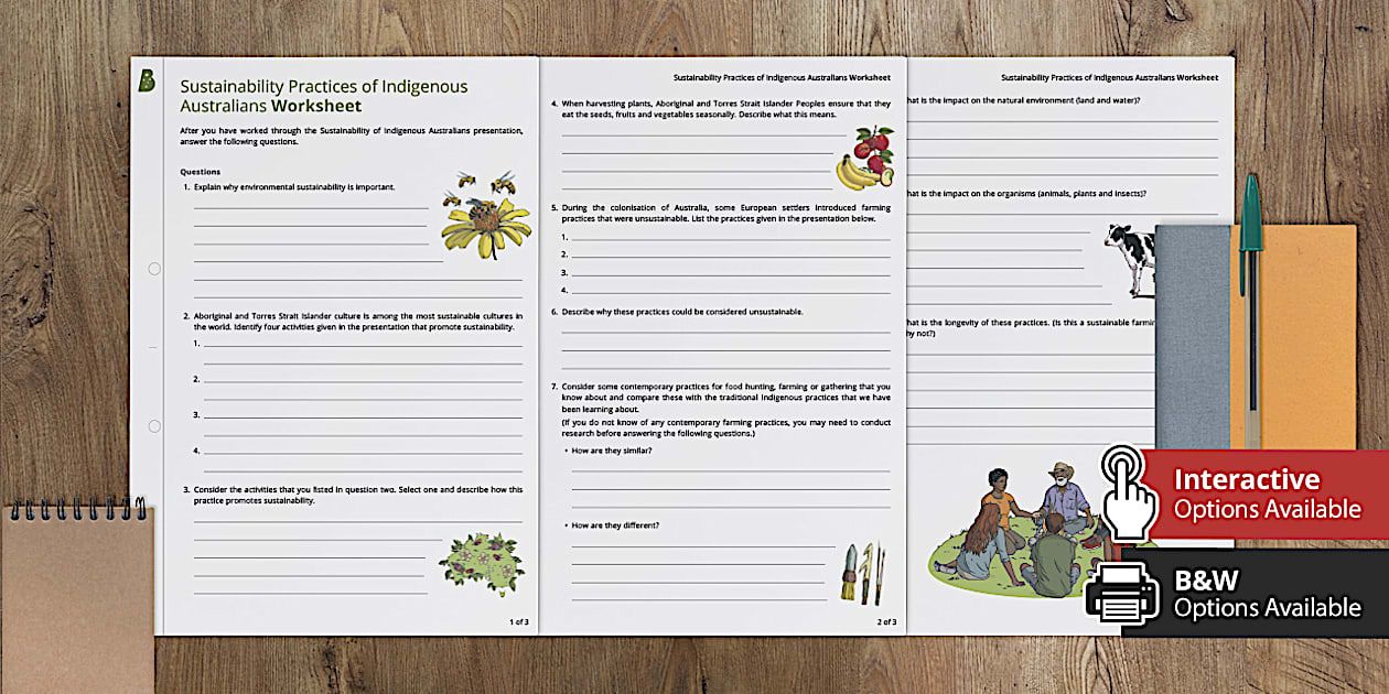 Sustainability Practices of Indigenous Australians Worksheet