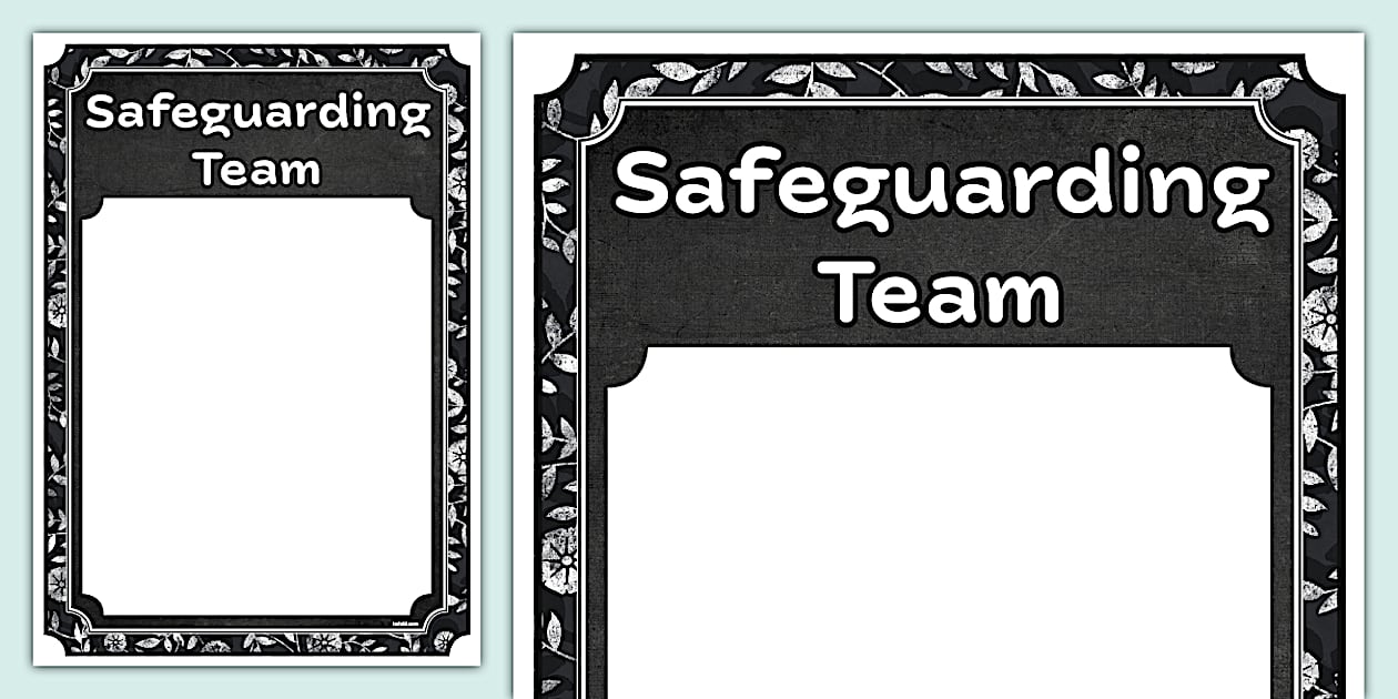 Chalkboard-Themed Safeguarding Team Display Poster - Twinkl