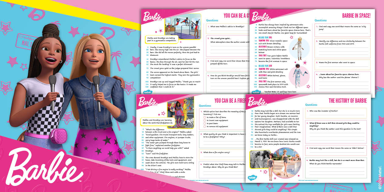 Barbie Reading Activity Pack (teacher made) - Twinkl