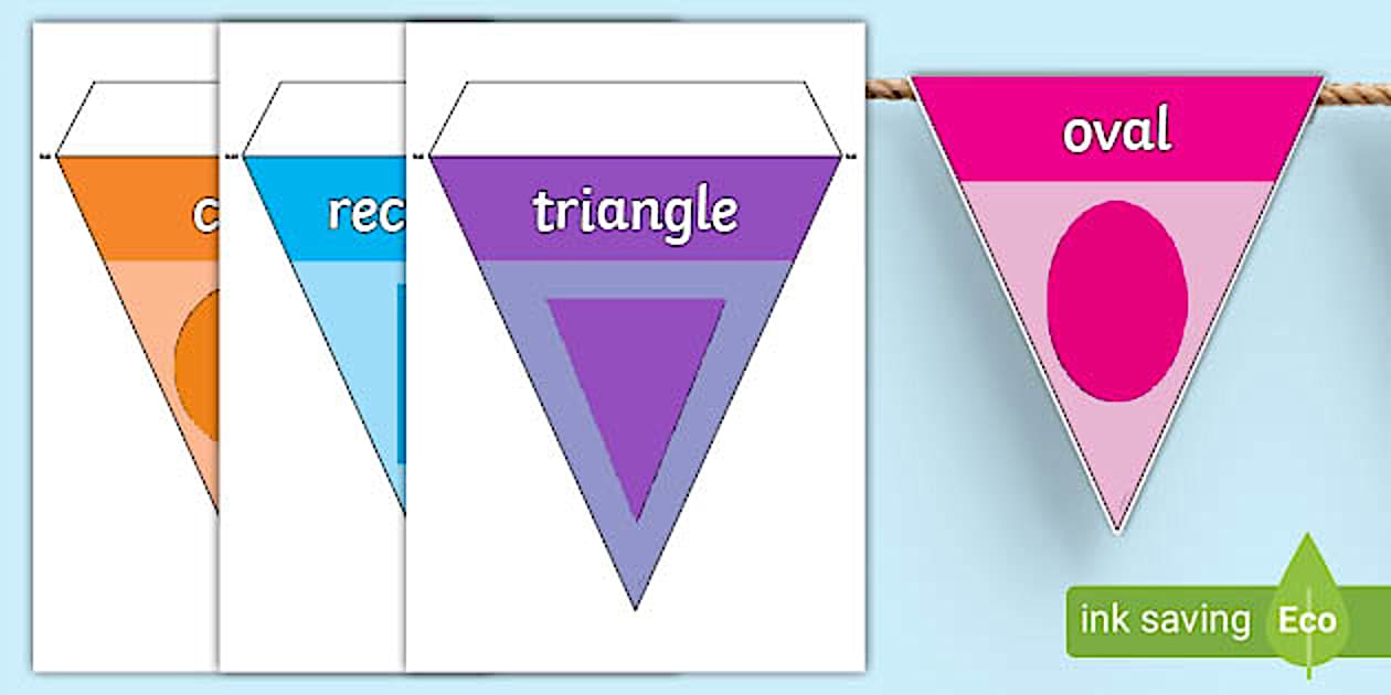 Cursive 2D Shape Display Bunting (Lehrer gemacht) - Twinkl