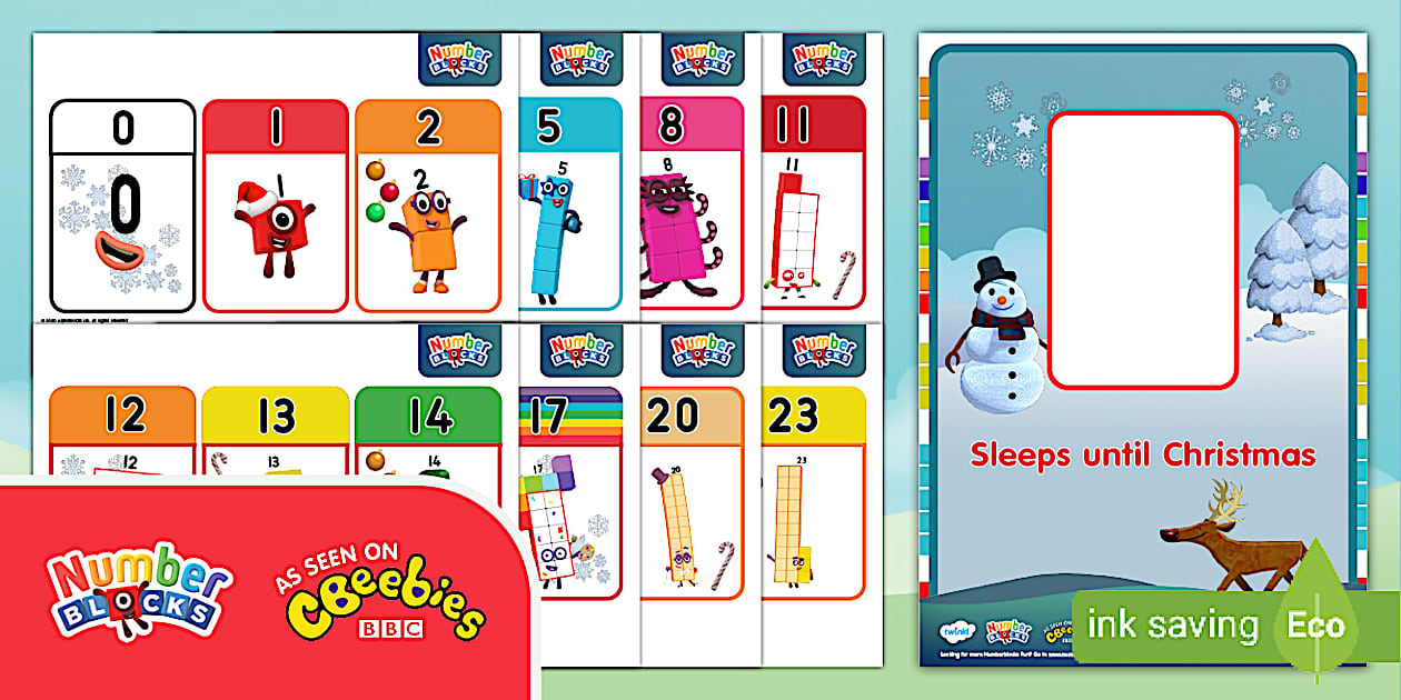 FREE! - 👉 Numberblocks Maths Display: Countdown to Christmas Poster
