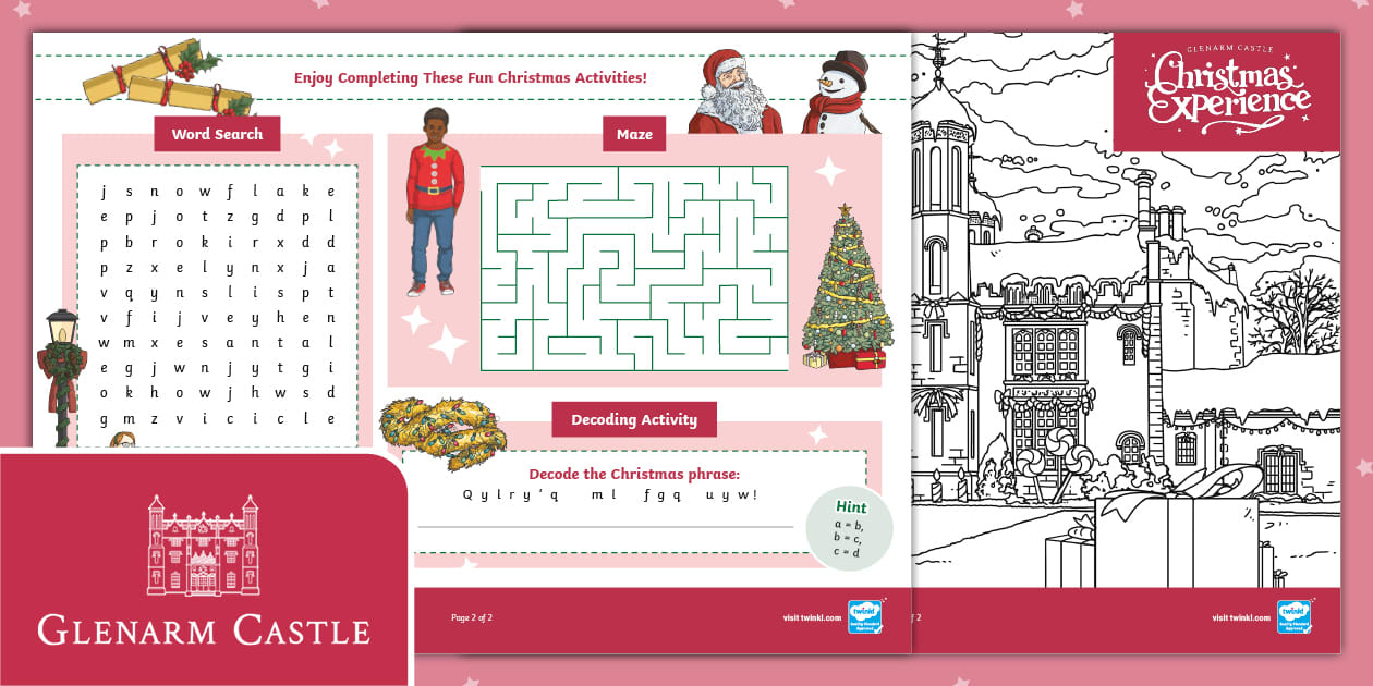 FREE! - Glenarm Castle KS2 Christmas Activity Sheet - Twinkl