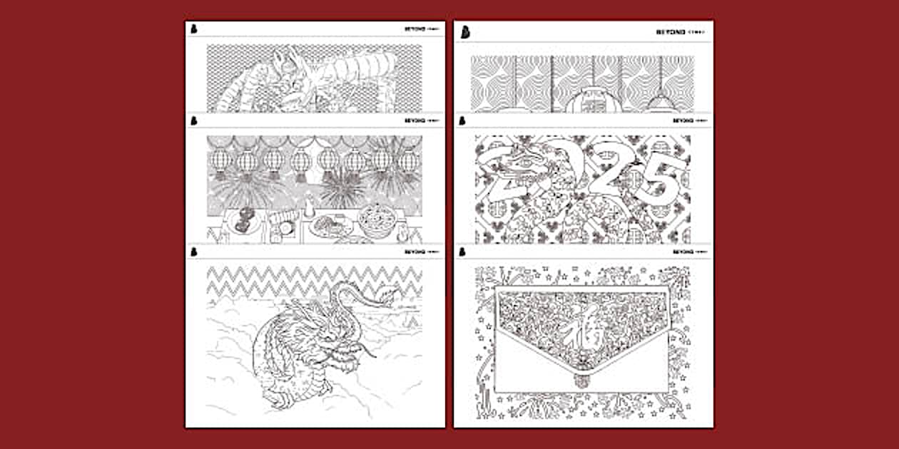 Taflenni Lliwio Meddylgarwch Blwyddyn y Neidr/Year of the Snake Mindfulness