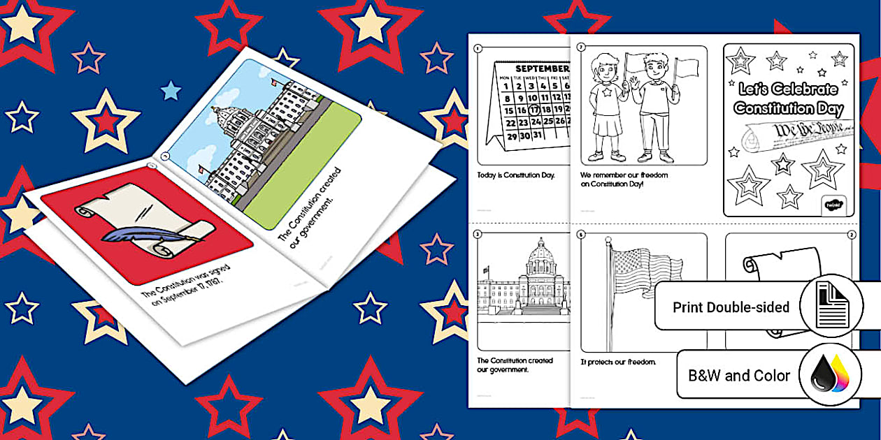 Let’s Celebrate Constitution Day Emergent Reader - Twinkl
