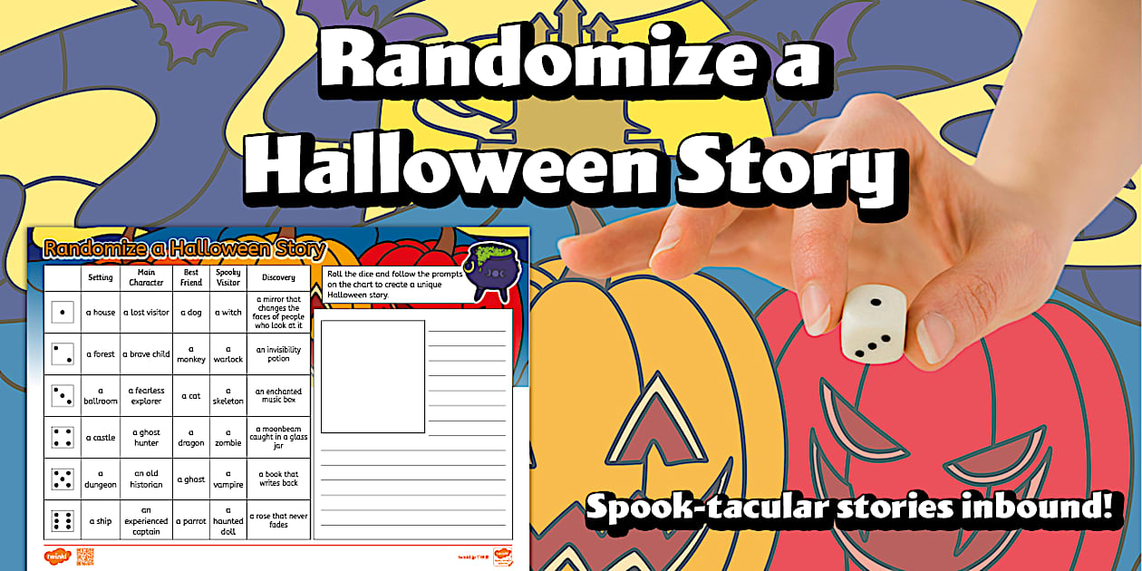 Randomize a Halloween Story Writing Template