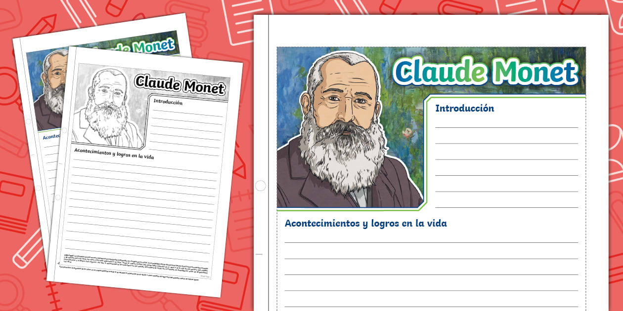 Guía de Trabajo: Biografía de Claude Monet - Twinkl
