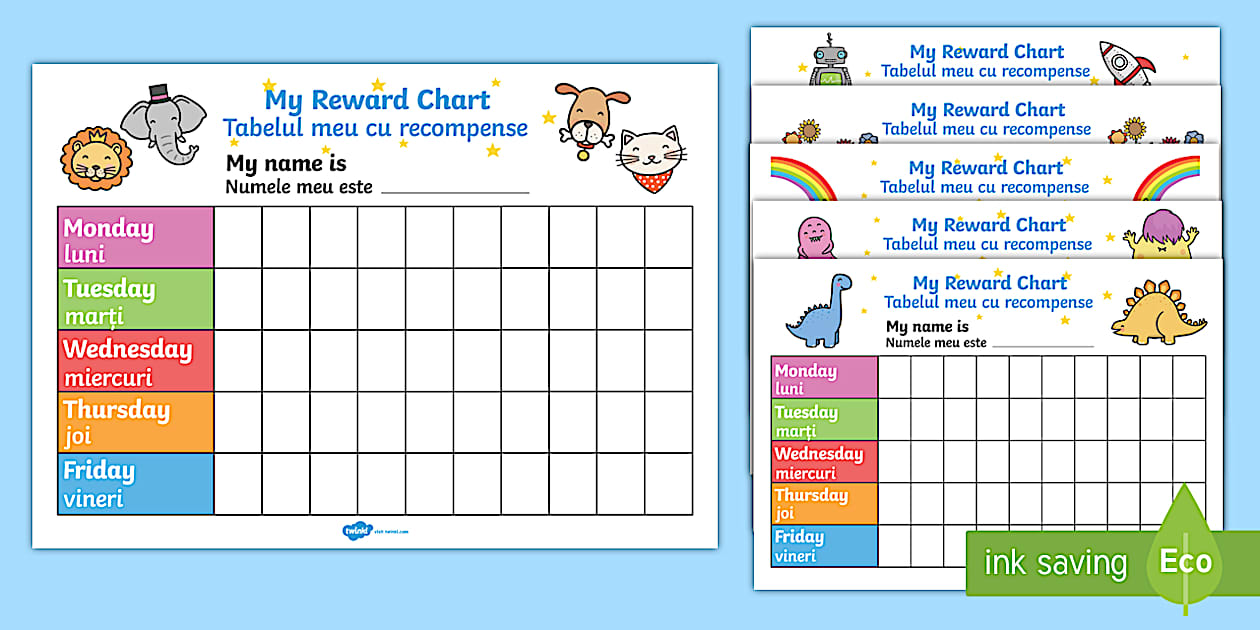 My Reward Chart Pack English/Romanian (Teacher-Made)