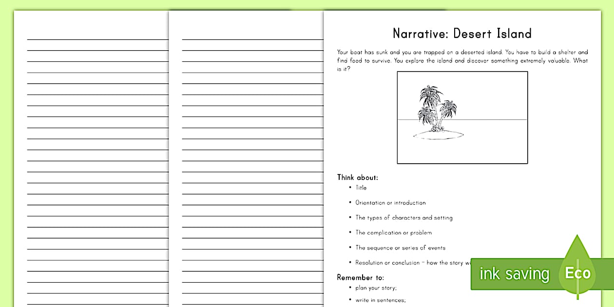 Narrative Text Writing Worksheet / Worksheet - Twinkl