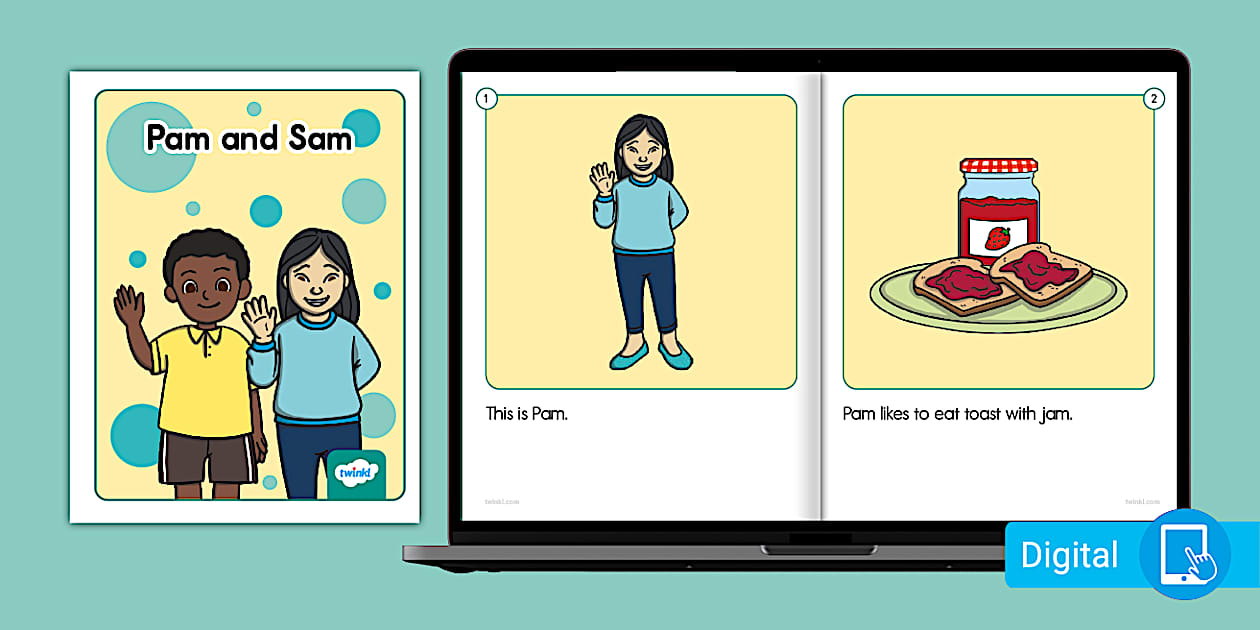 Pam and Sam -am Word Family Emergent Reader eBook - Twinkl