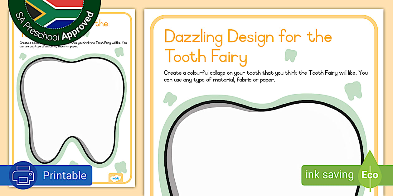 Dazzling Design for the Tooth Fairy Activity Sheet - Twinkl