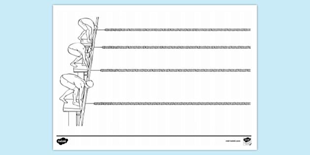 Swimming Lanes Colouring Sheet | Colouring | Twinkl - Twinkl