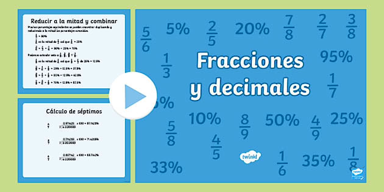 PowerPoint: Fracciones y decimales - Twinkl