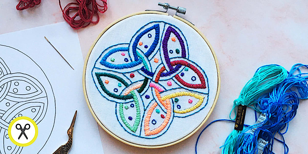 Simple Embroidery Pattern Pack - Celtic Pattern - Twinkl