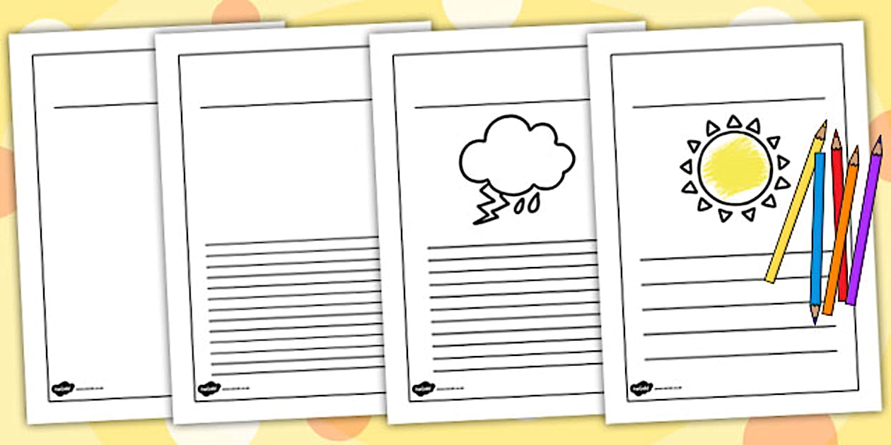 Black and White Winter Writing Frames Lined Black and White