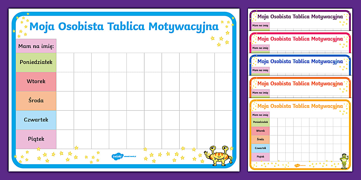 Moja osobista tablica motywacyjna | Plansze | Zestaw