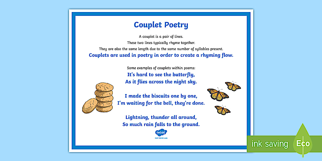 Couplet Poetry Poster (teacher made) - Twinkl