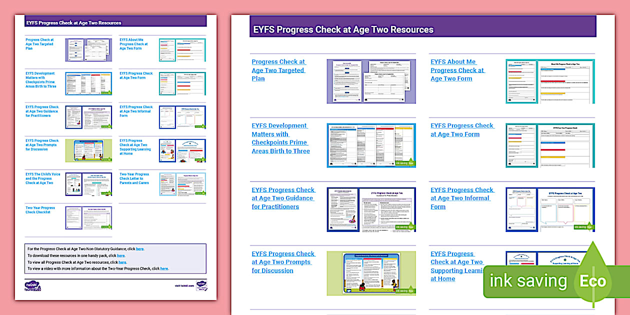 EYFS Progress Check at Age Two Resources | Twinkl - Twinkl