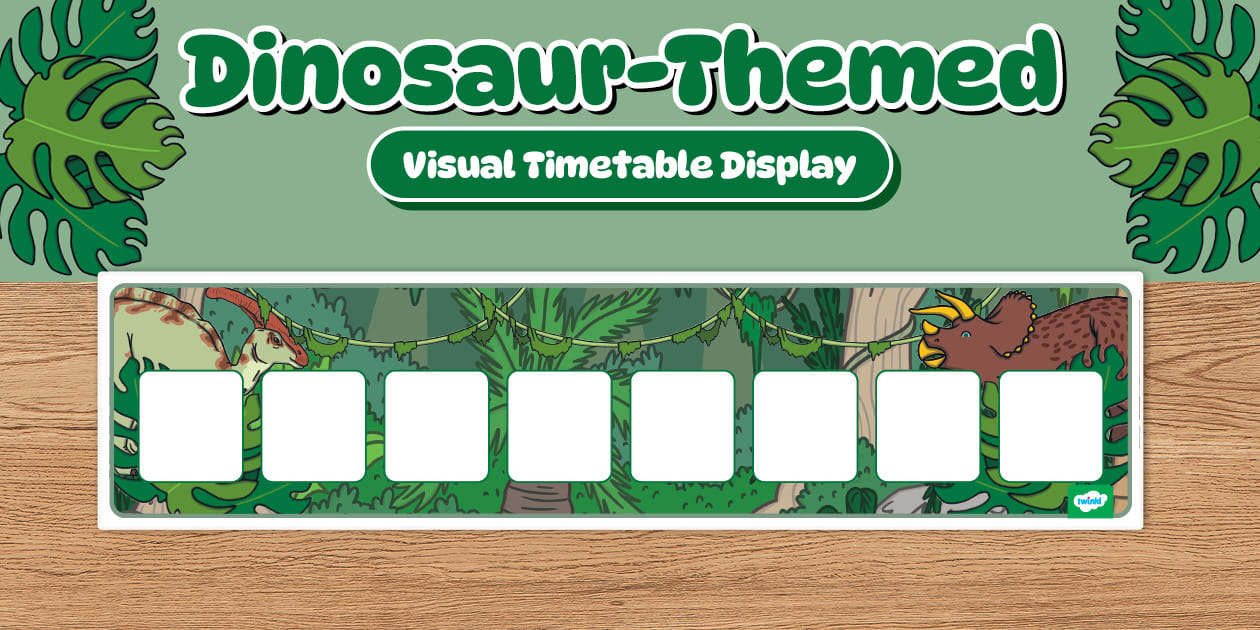 Dinosaur-Themed Visual Timetable Display