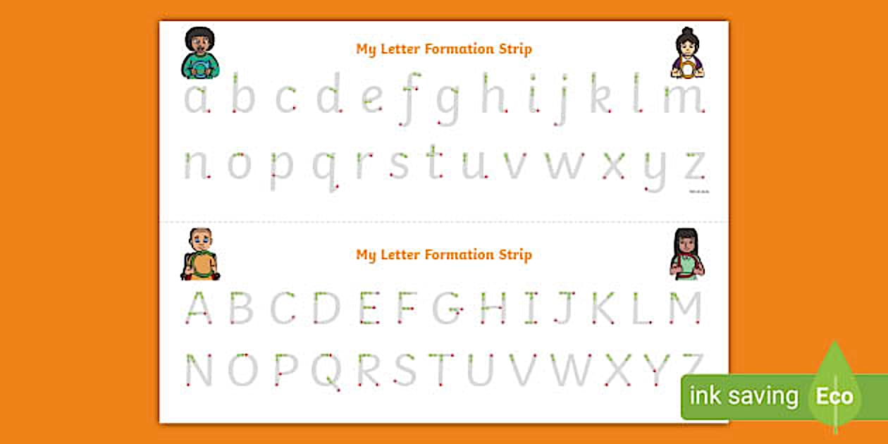 Upper-Case and Lower-Case Letter Formation Strips - Twinkl