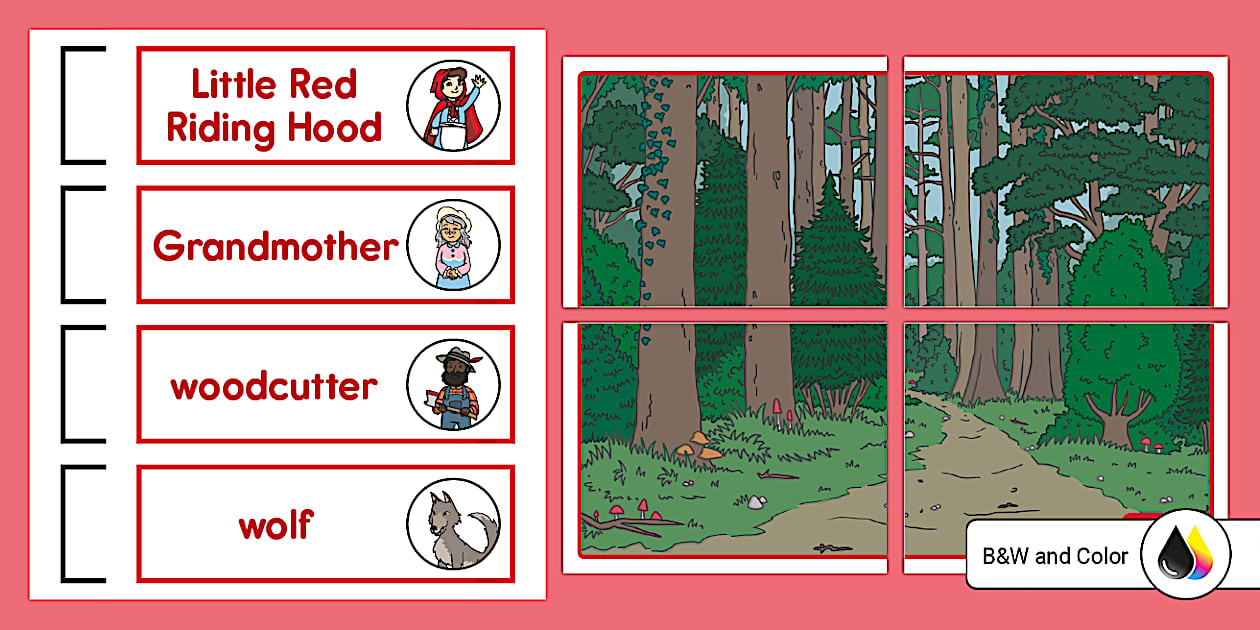 Little Red Riding Hood Anchor Chart and Word Cards - Twinkl