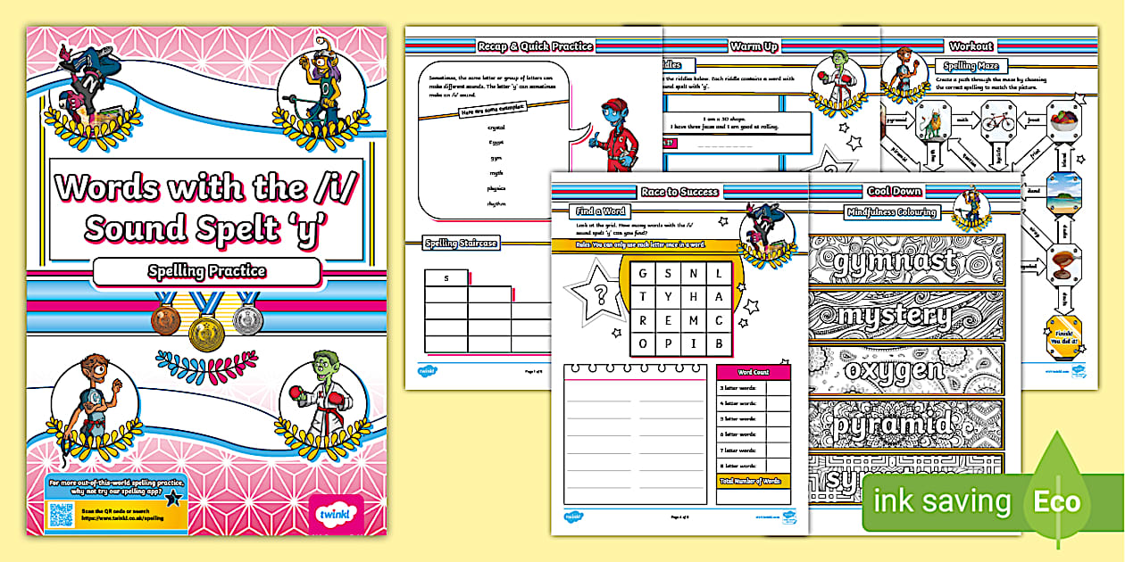 The /i/ Sound Spelt 'y' KS2 Spelling Practice Booklet