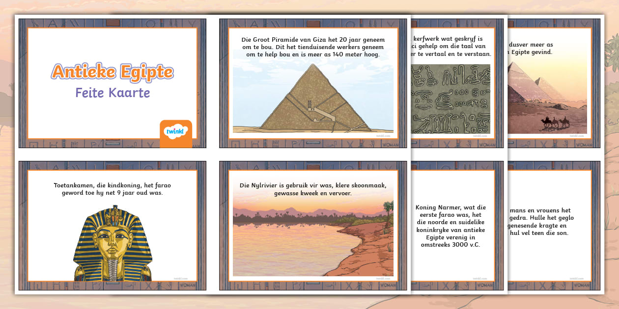 Antieke Egipte Vertoon Feite Kaarte (Teacher-Made) - Twinkl
