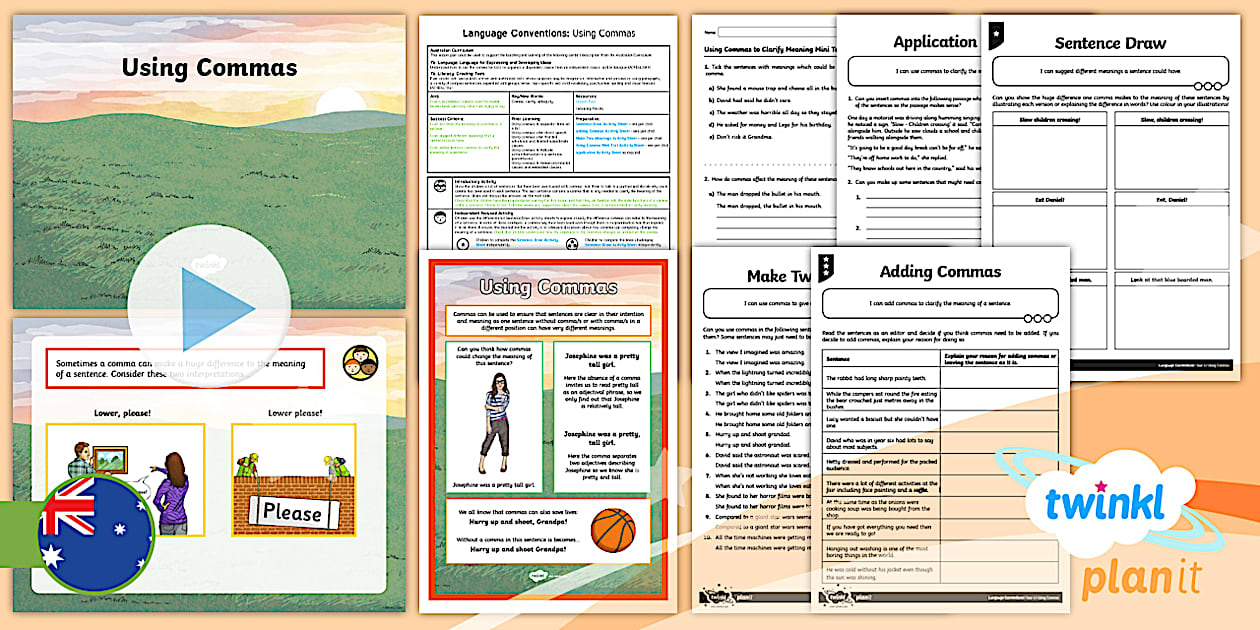 Year 6 Language Conventions Using Commas Lesson - Twinkl