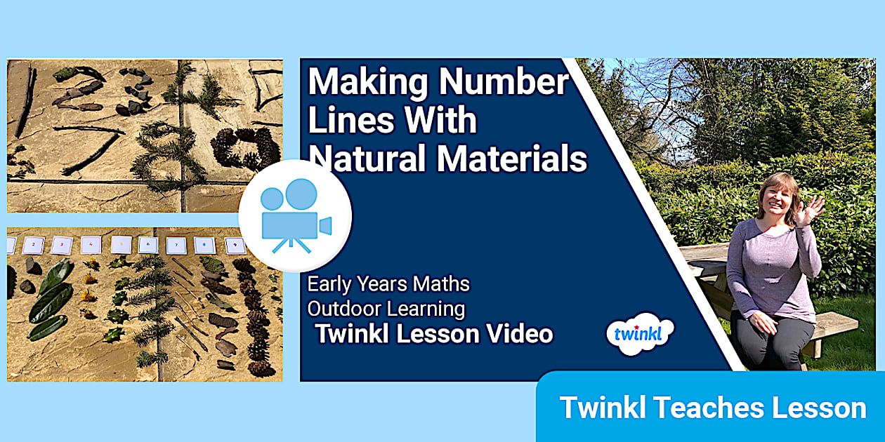 👉 Natural Materials Number Lines Video Lesson | Outdoor Maths
