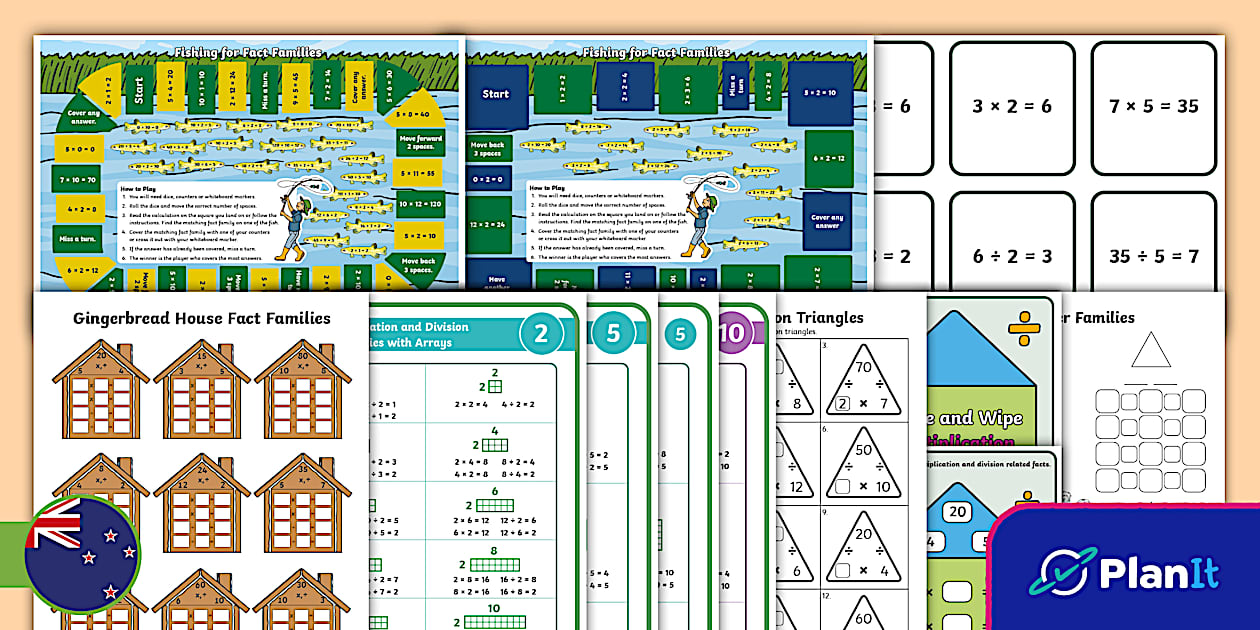 Phase 1 Multiplication/Division Fact Family Activity Pack
