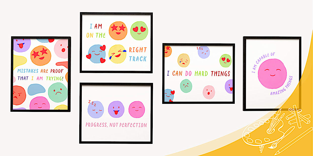 😊 Emoji Quotes Growth Mindset Posters Pack (teacher made)
