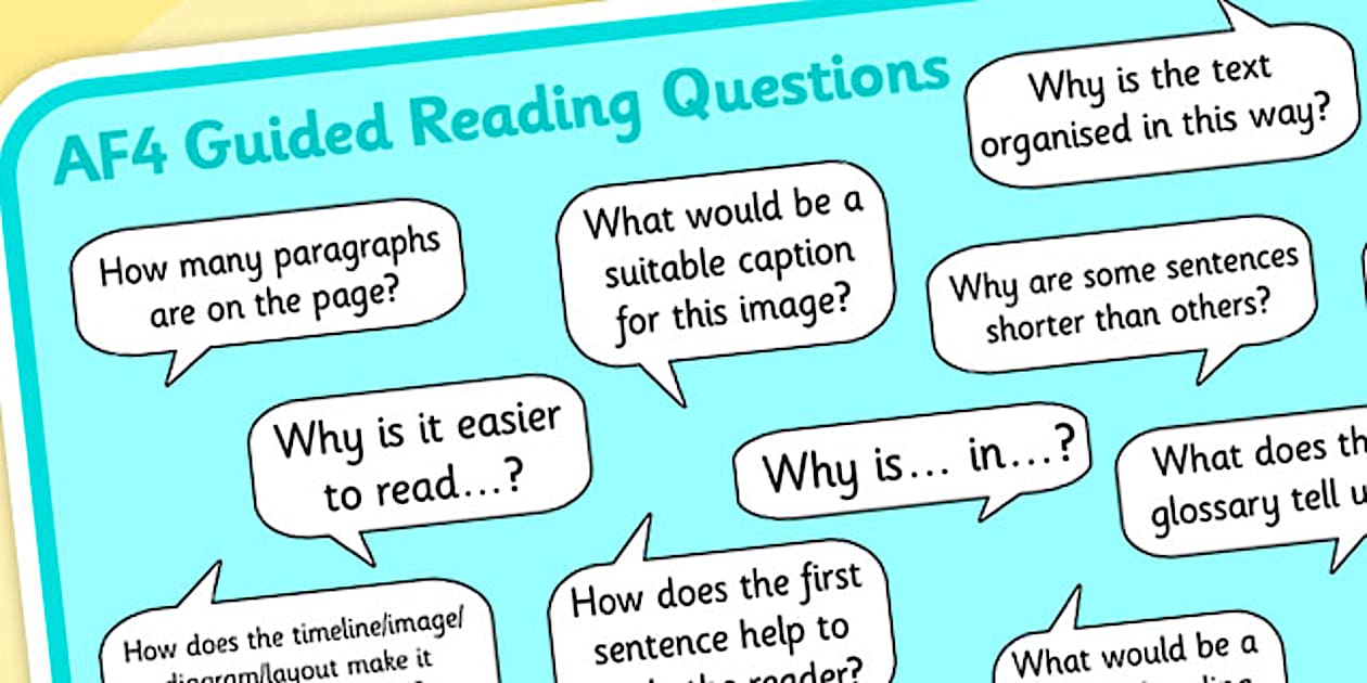AF4 Guided Reading Question Mat (teacher made) - Twinkl