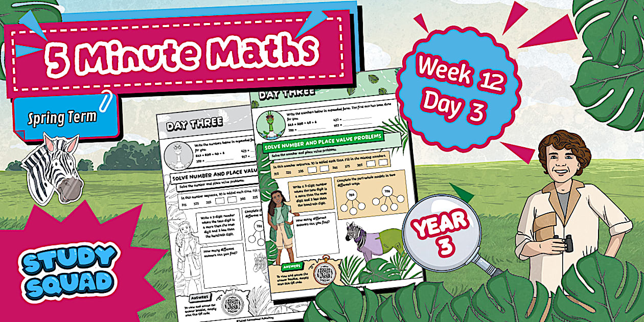 👉 Study Squad 5 Minute Maths - Year 3 Spring - Week 12 Day 3